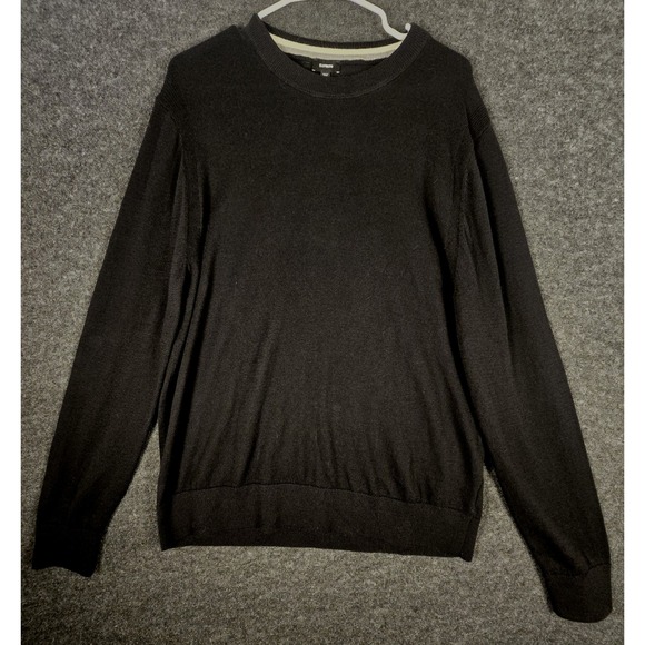 Express | Sweaters | Express Mens Black Crew Neck Long Sleeve Sweater ...